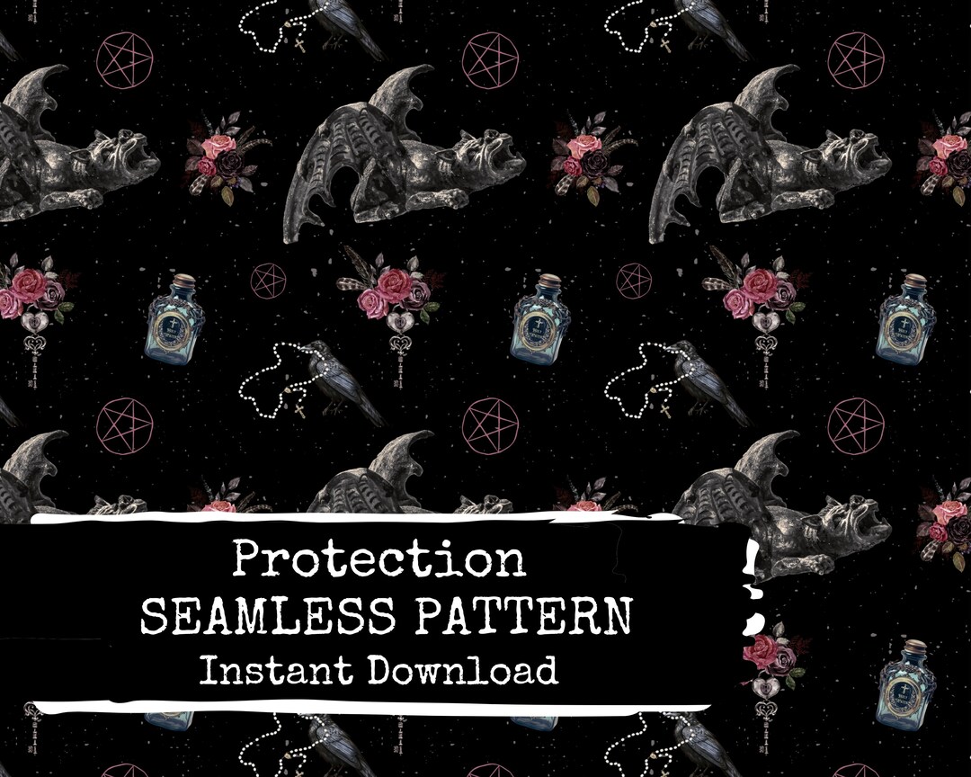 Goth Soul Protection Digital Download Gargoyle Raven & - Etsy
