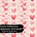 Valentine Watercolor Digital Wallpaper Seamless Pattern - Love Hearts ...