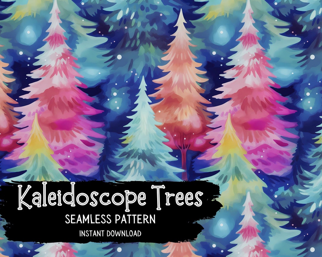 Rainbow Colored Christmas Trees Seamless Pattern File for Instant ...