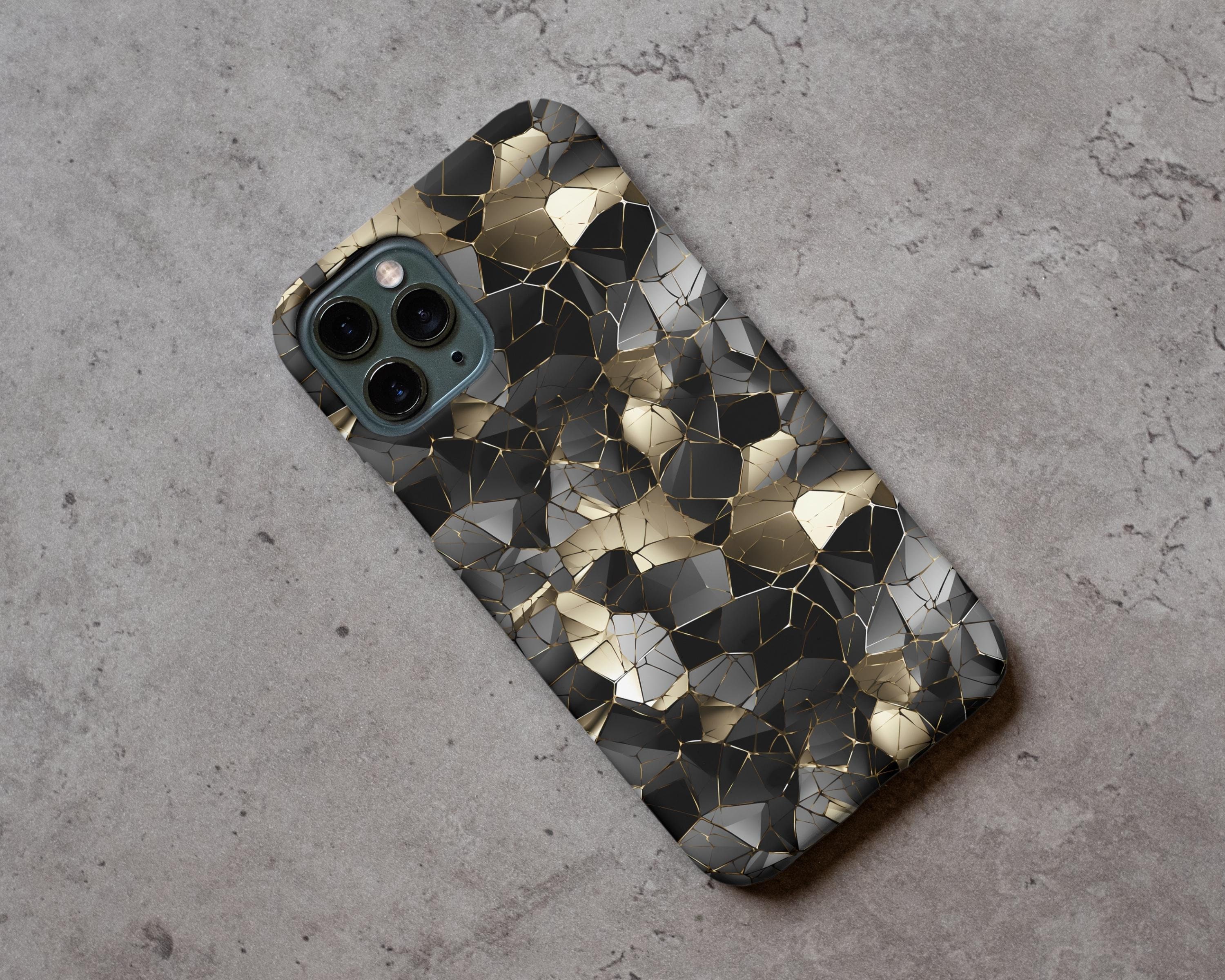 Cracked Metallic Digital Paper Black Gold Silver Shattered - Etsy