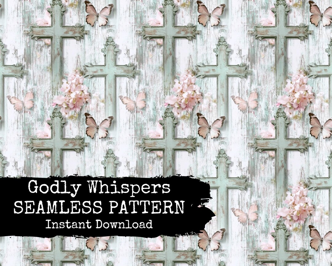 Christian Faith Pastel Easter Seamless Pattern File - Religious Crosses ...