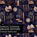 Dark Academia Seamless Pattern Witch Night Library of Books for Instant ...