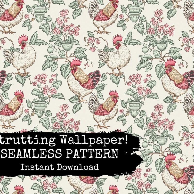 Rooster Wallpaper - Etsy