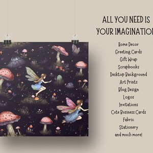 Fairies Digital Paper - Dark Fairycore Seamless Pattern File - Instant ...