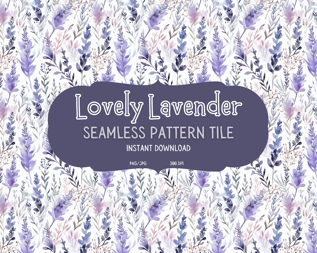 Lavender Watercolor Digital Paper - Pastel Floral Seamless Pattern File ...