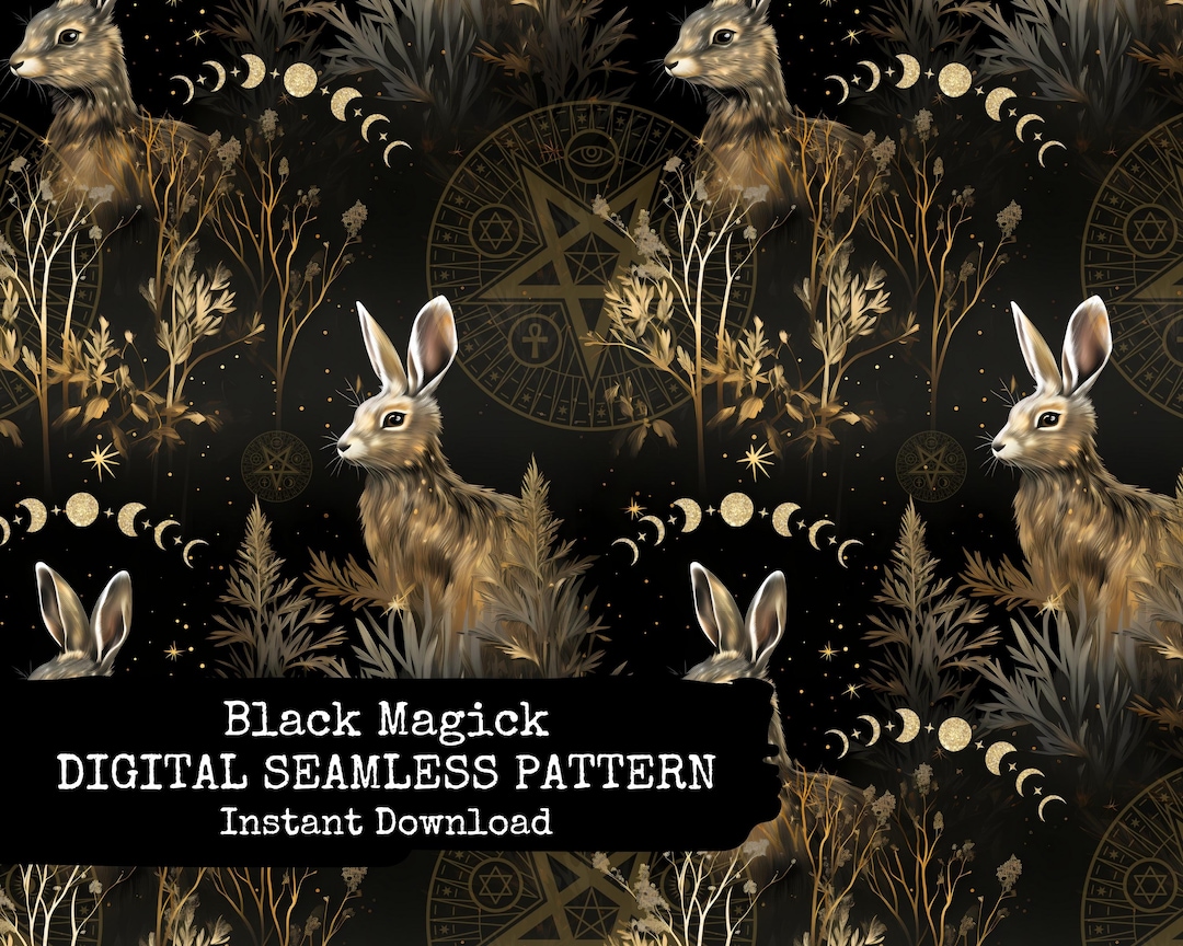Witchy Celestial Digital Paper - Pagan Magic Seamless Pattern File ...