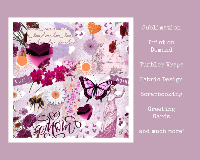 Mothers Day Seamless Digital Pattern - Mom Repeating Pattern Paper for ...