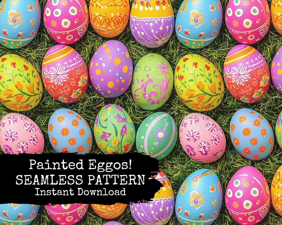 Easter Eggs Seamless Pattern File - Pastel Painted Eggs Digital ...