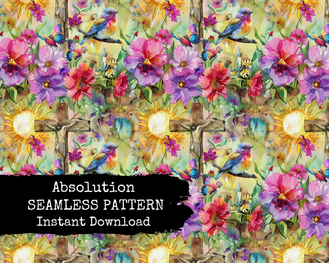 Jesus Christ Our Saviour Seamless Pattern File Joyful Faith Digital ...