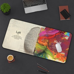 Brain Anatomy Mousepad 3 Sizes Gaming Desk Mat Custom Left Brain Right ...