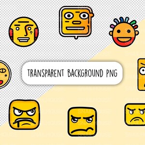 Doodle Emoji Sticker Set Emoji Digital Stickers Doodle Emojis Stickers ...