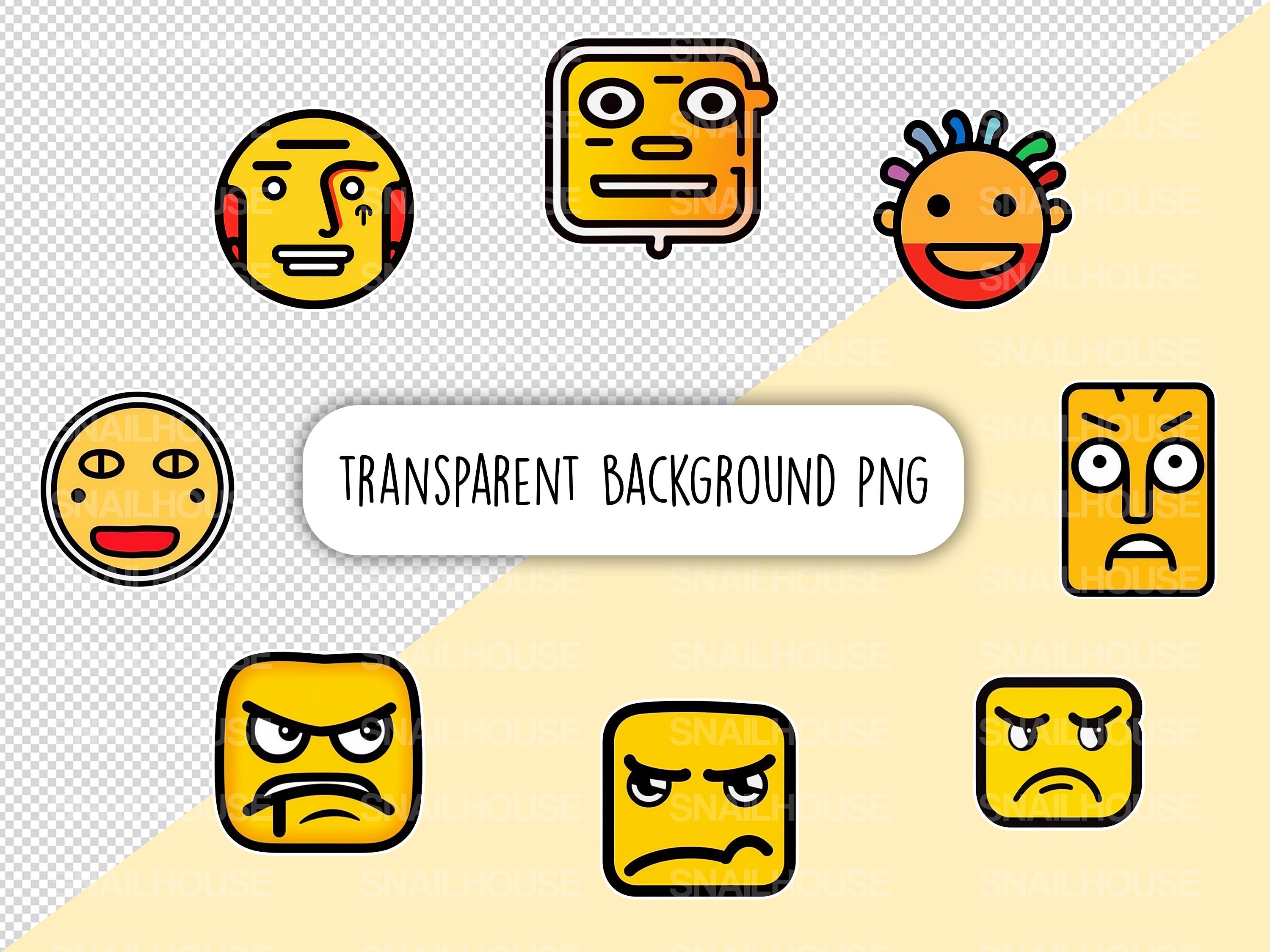 Doodle Emoji Sticker Set Emoji Digital Stickers Doodle Emojis Stickers ...