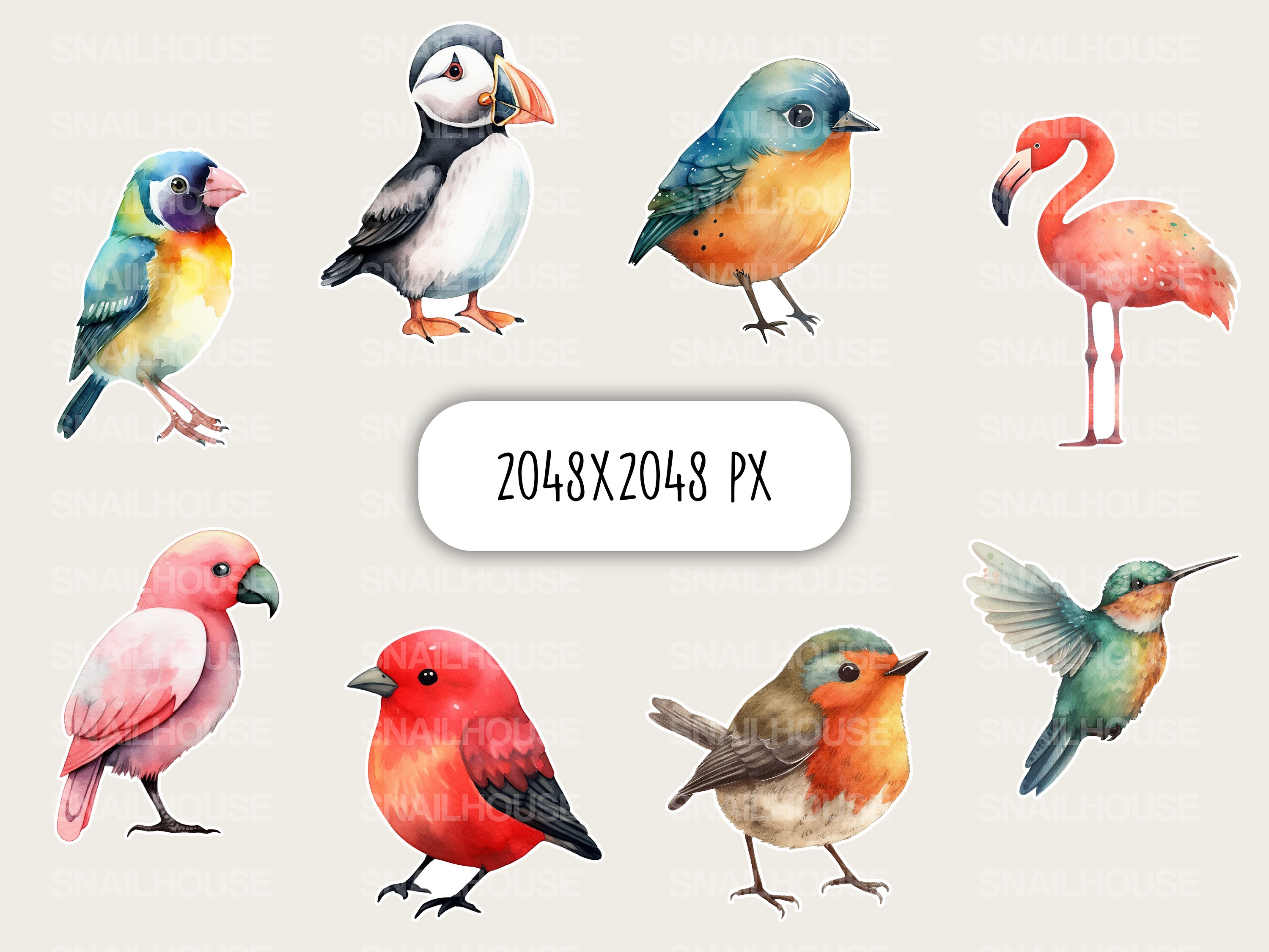 Bird Digital Stickers Birds Printable Stickers Bird Scrapbook Stickers ...