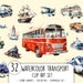 Watercolor Transportation Clipart Bundle FREE Commercial Use ...