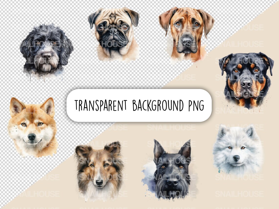 Faces of Dog Breeds Digital Printable Dog Breeds Clip Art FREE ...