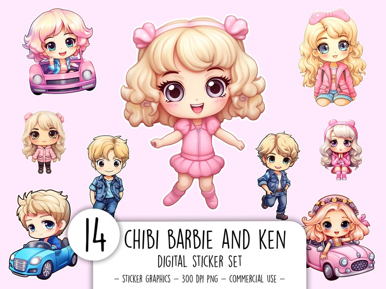Chibi Girls and Boy Sticker Set Commercially FREE Cute Girls - Etsy