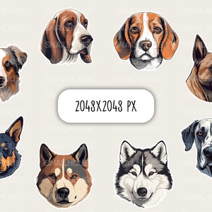 Dog Breeds Digital Stickers Dog Breeds Sticker Set Dog Breeds Printable ...