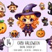 Watercolor Halloween Clip Art Cute Halloween Clipart Printable ...