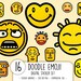 Doodle Emoji Sticker Set Emoji Digital Stickers Doodle Emojis Stickers ...