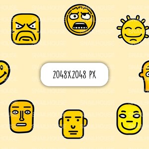 Doodle Emoji Sticker Set Emoji Digital Stickers Doodle Emojis Stickers ...