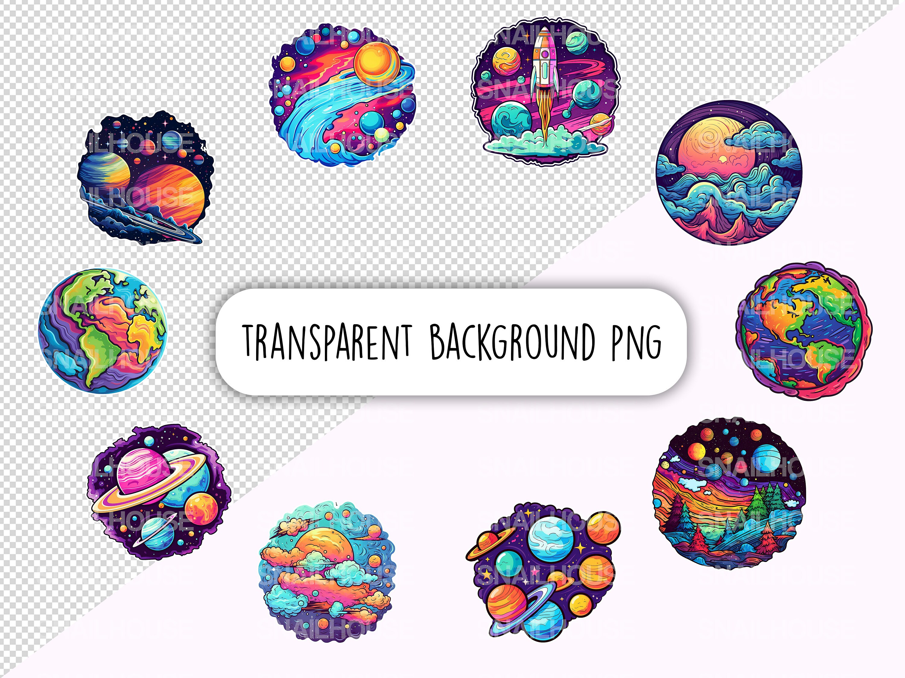 Outer Space Digital Stickers FREE Commercial Use Space Stickers Planets ...