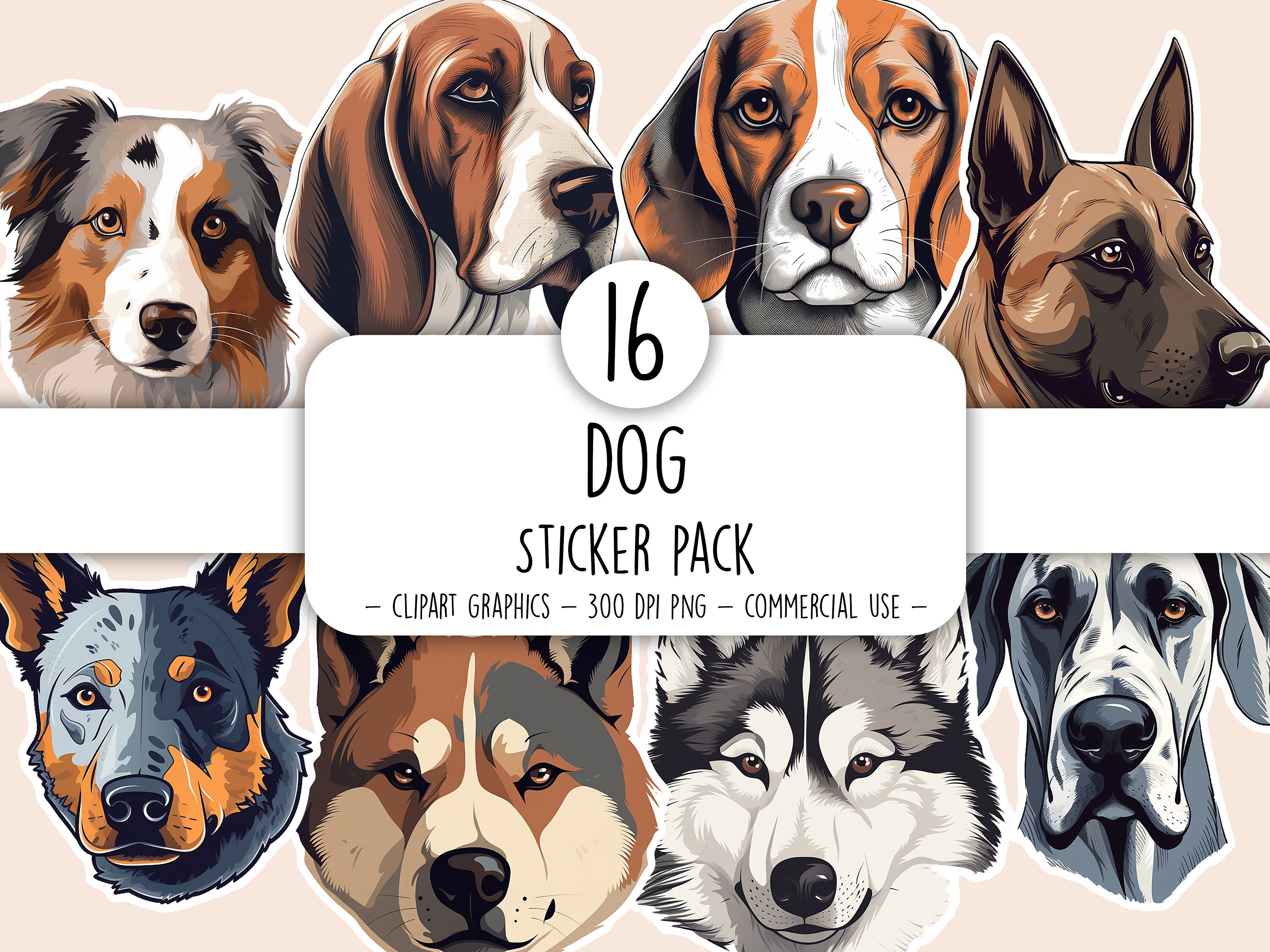 Dog Breeds Digital Stickers Dog Breeds Sticker Set Dog Breeds Printable ...