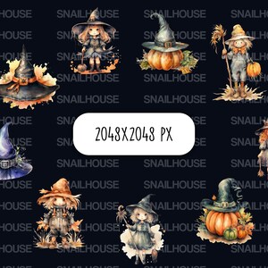 Watercolor Halloween Clip Art Cute Halloween Clipart Printable ...