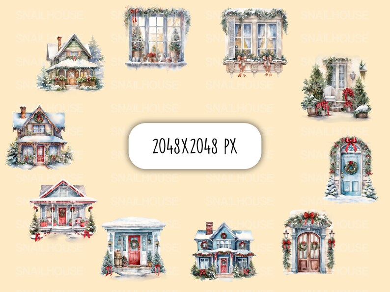 Watercolor Christmas Clipart Bundle Commercially FREE Printable ...