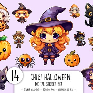 Watercolor Halloween Clip Art Cute Halloween Clipart Printable - Etsy