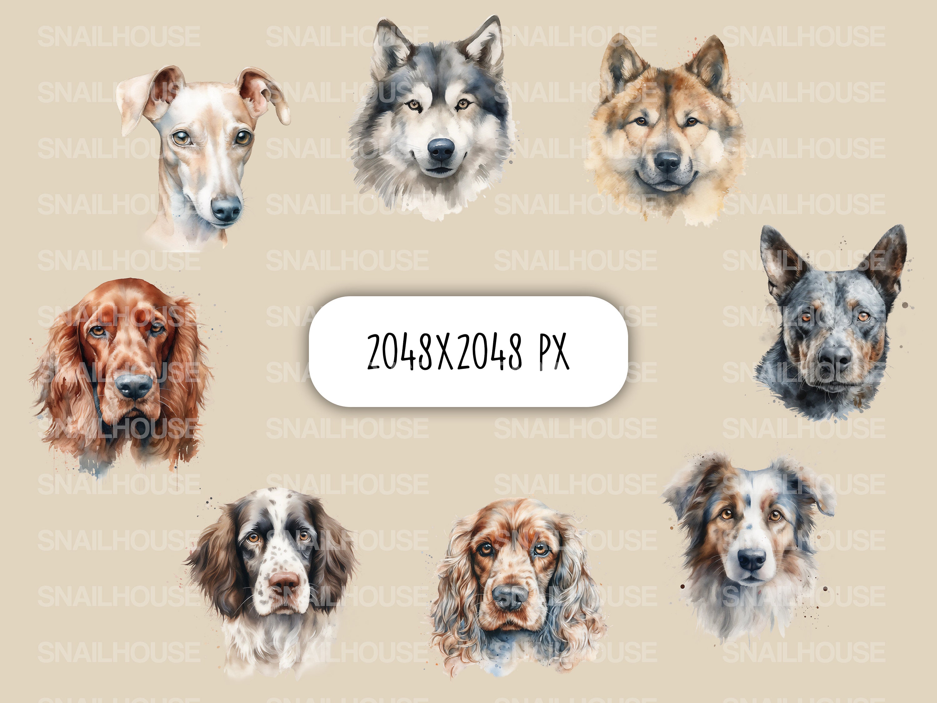 Faces of Dog Breeds Digital Printable Dog Breeds Clip Art FREE ...