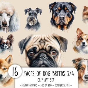 Faces of Dog Breeds Digital Printable Dog Breeds Clip Art FREE - Etsy