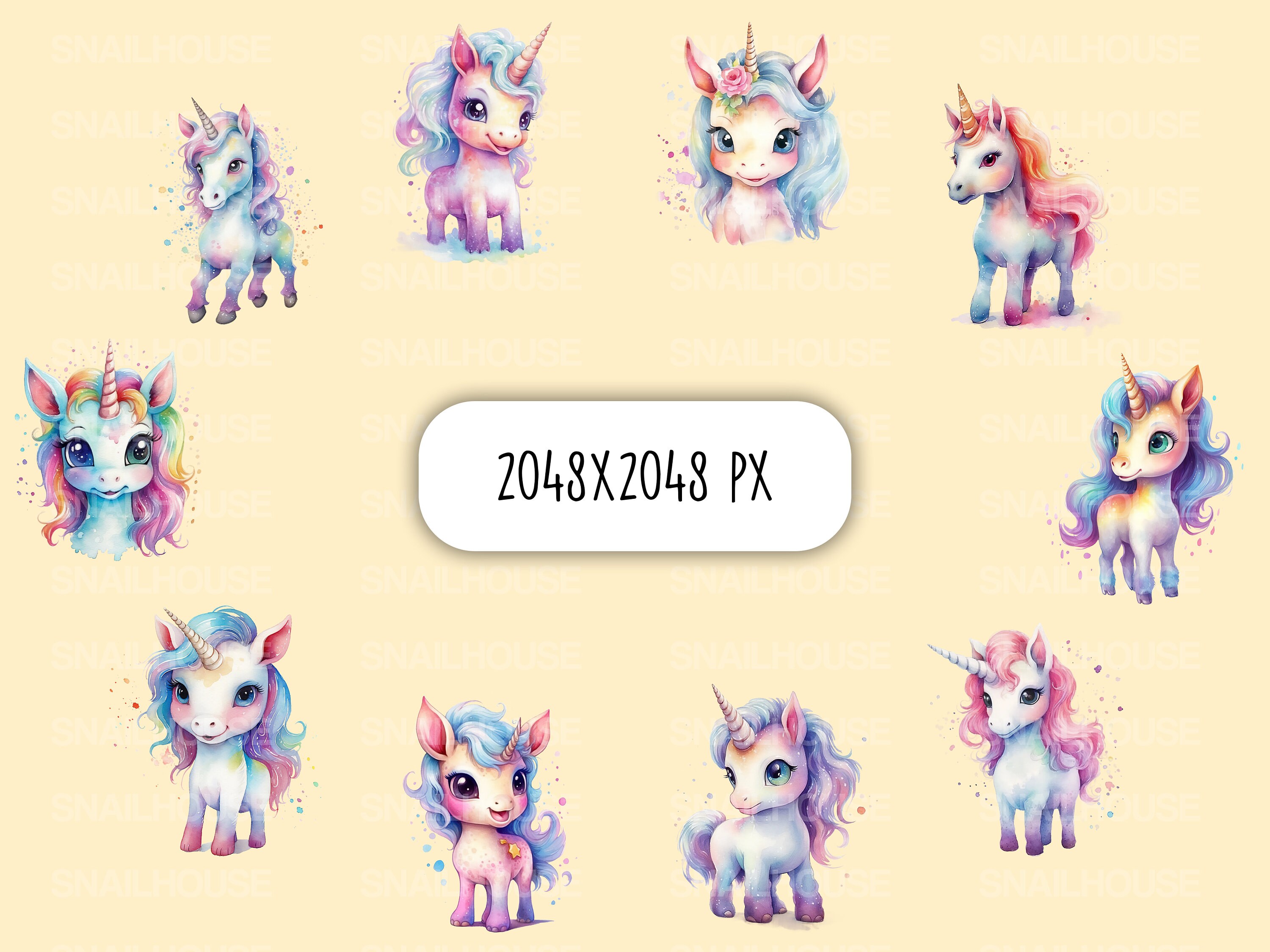 Watercolor Unicorn Clipart Commercially FREE Cute Unicorn Png Clipart ...