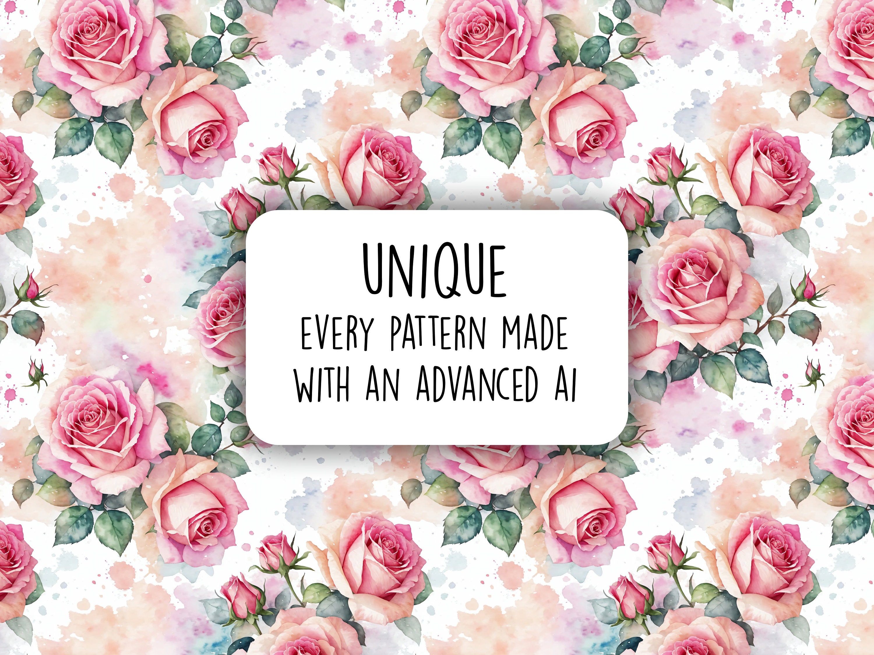 Watercolor Pink Rose Digital Paper Pattern Pink Rose Scrapbook Paper ...