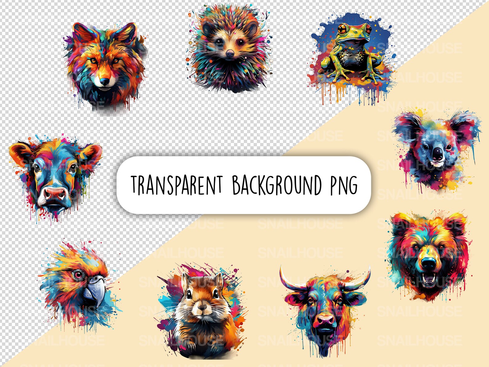 Colorful Animal Clipart Bundle Commercially FREE Printable Colorful ...