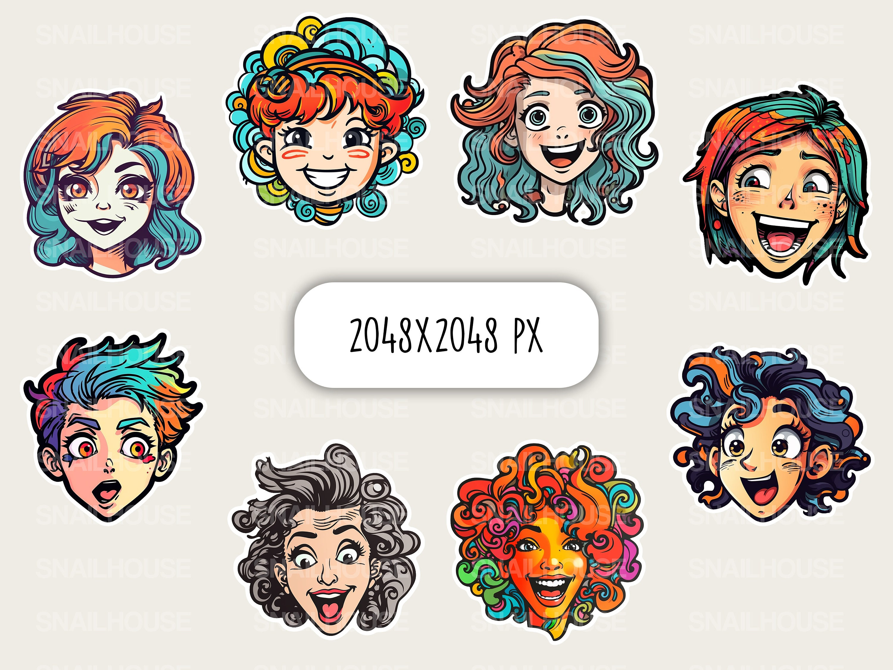 Girls Digital Stickers Cute Girls Printable Stickers Cute Girl ...