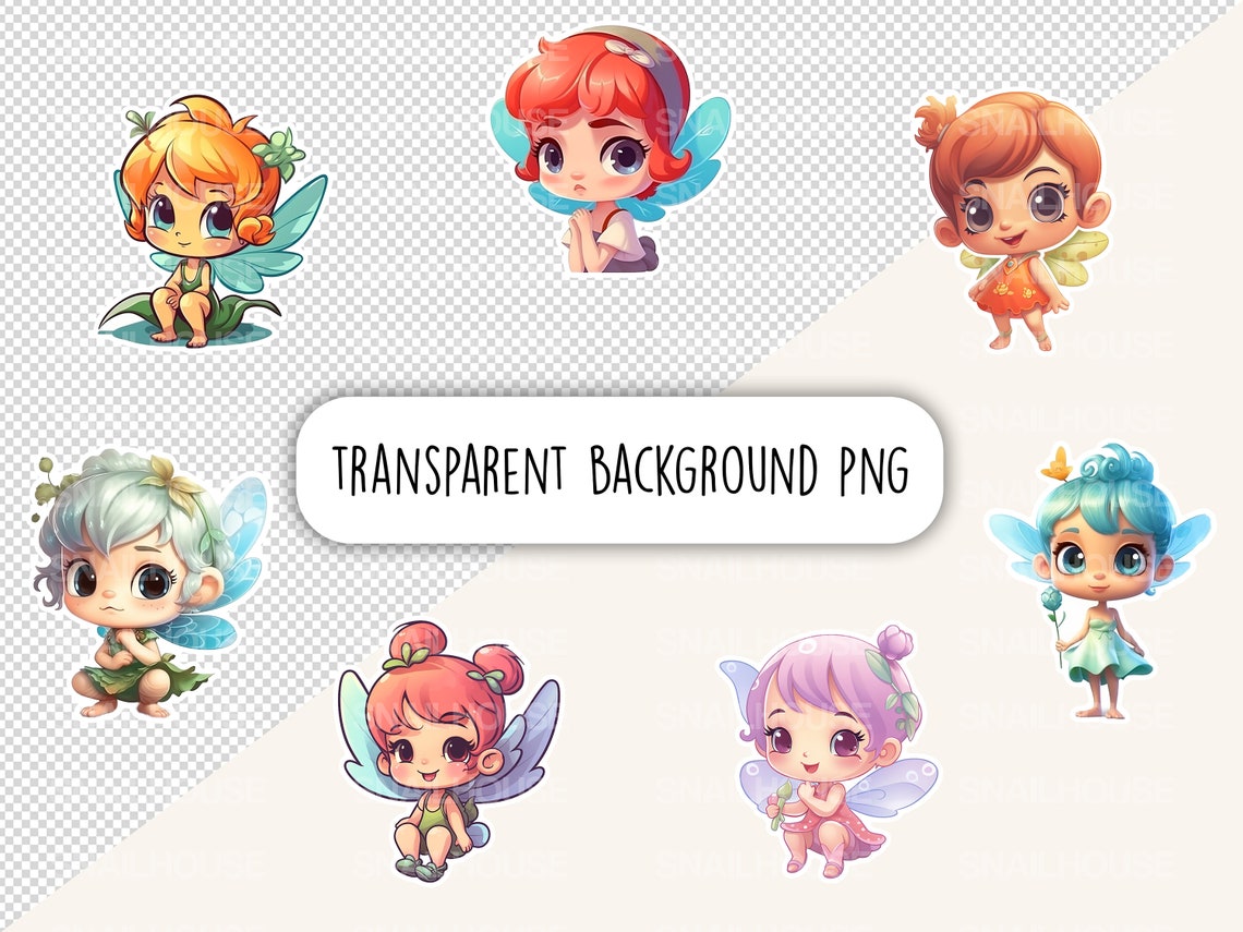 Cute Fairy Digital Stickers Cute Fairy Printable Stickers Cute - Etsy