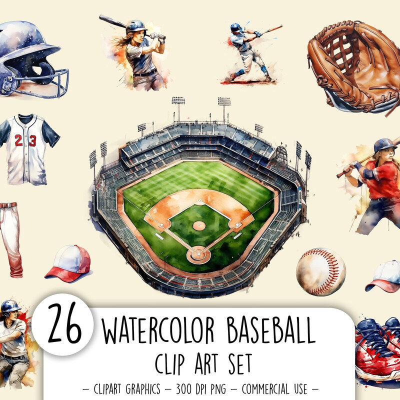 Watercolor Sports - Etsy