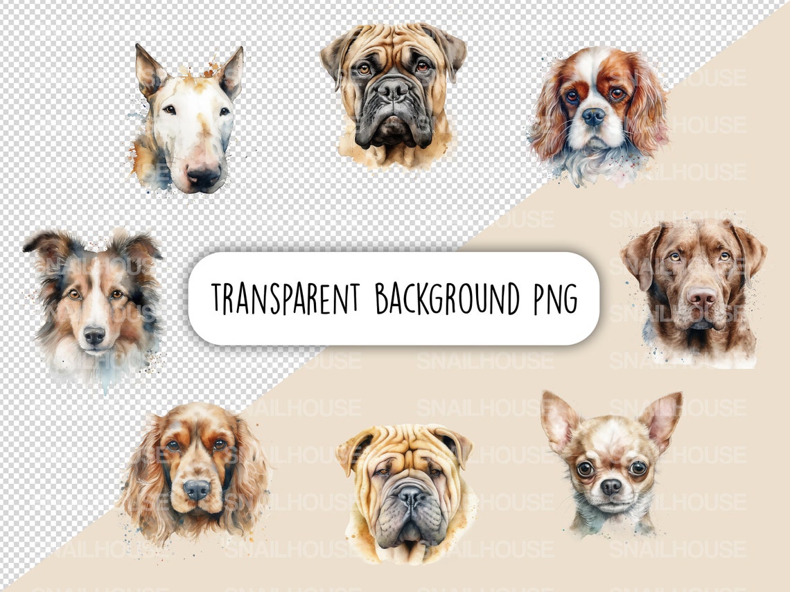 Faces of a Dog Breeds Digital Printable Dog Breeds Clip Art FREE ...
