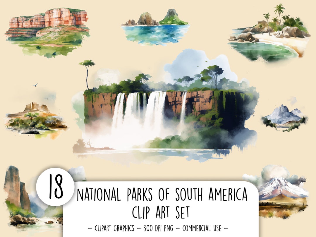 Watercolor National Parks Clipart Bundle FREE Commercial Use Digital ...