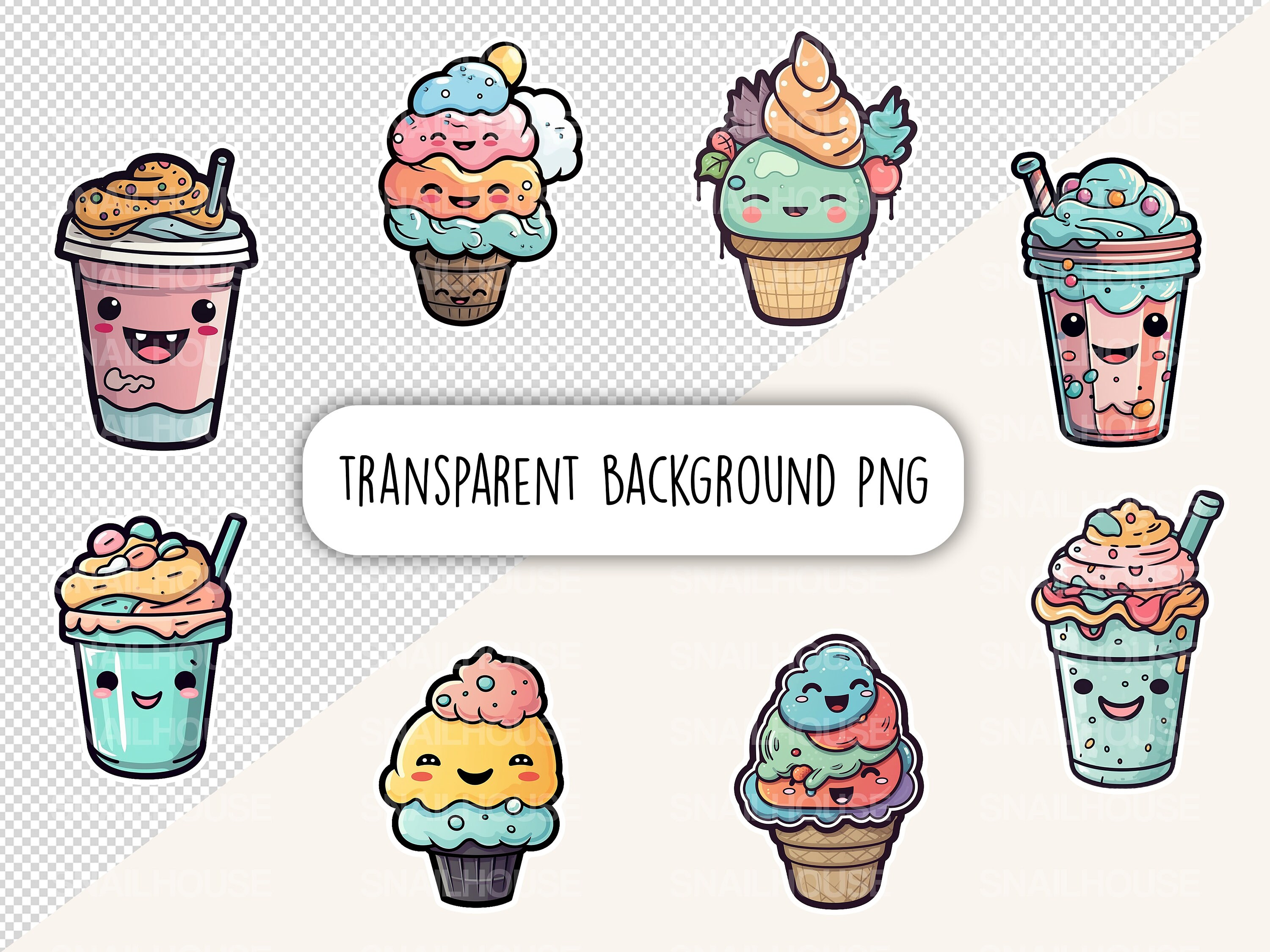 Kawaii Sweets Digital Stickers Kawaii Muffin Cakes Printable Stickers ...