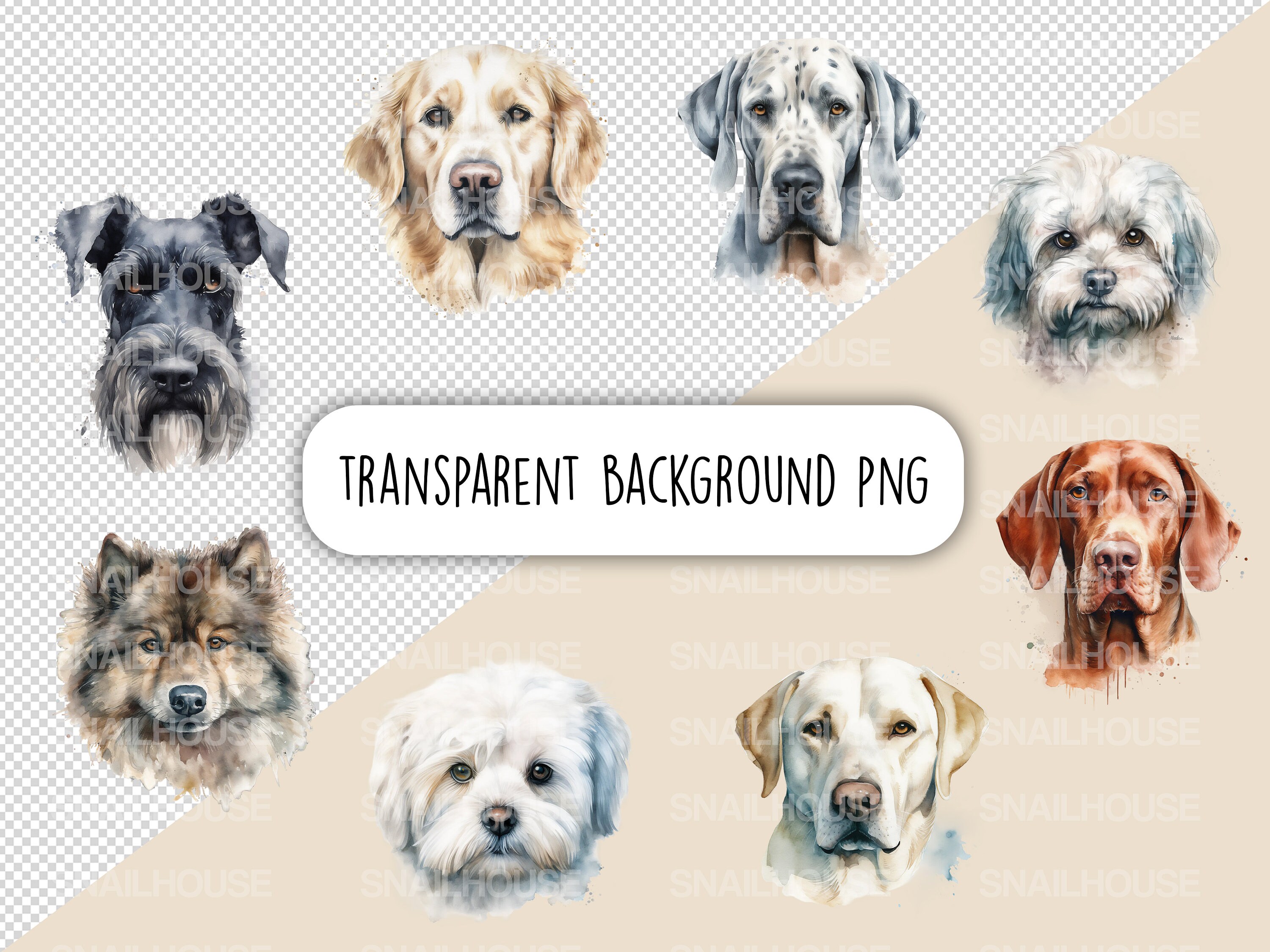 Faces of Dog Breeds Digital Printable Dog Breeds Clip Art FREE ...