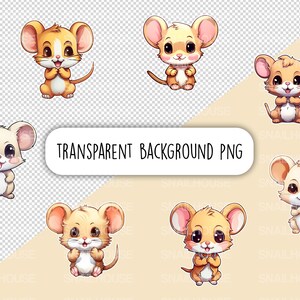 Chibi Mouse Sticker Set Cute Mouse Digital Stickers Cute Chibi Mouse ...