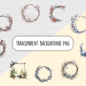 Watercolor Christmas Frames Clipart Bundle Commercially FREE Printable ...