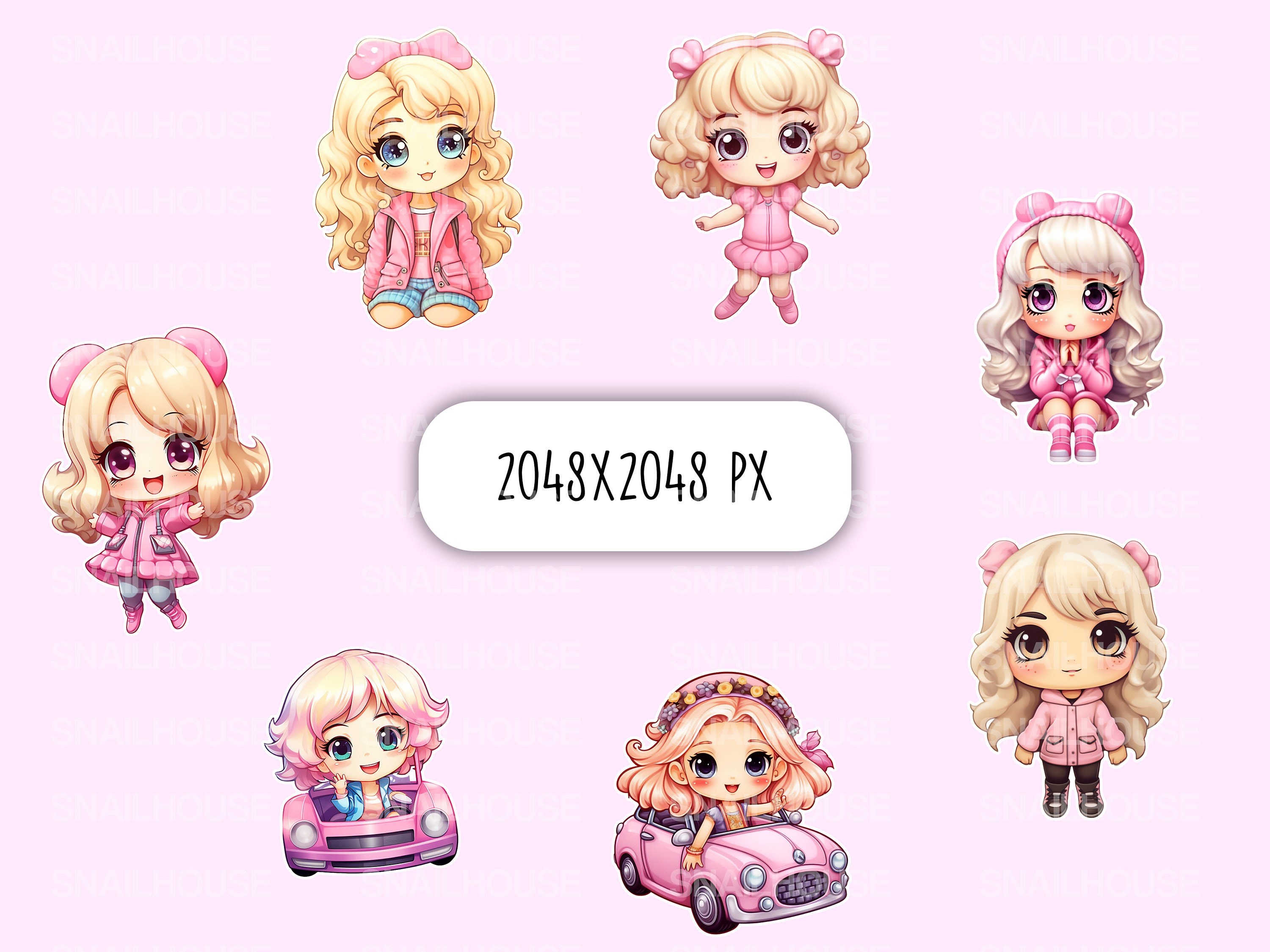 Chibi Girls and Boy Sticker Set Commercially FREE Cute Girls Digital ...