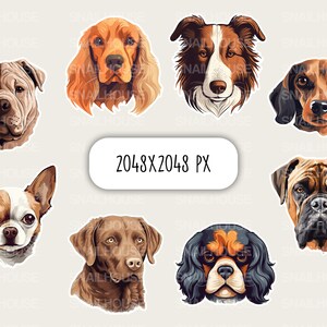 Dog Breeds Digital Stickers Dog Breeds Sticker Set Dog Breeds Printable ...