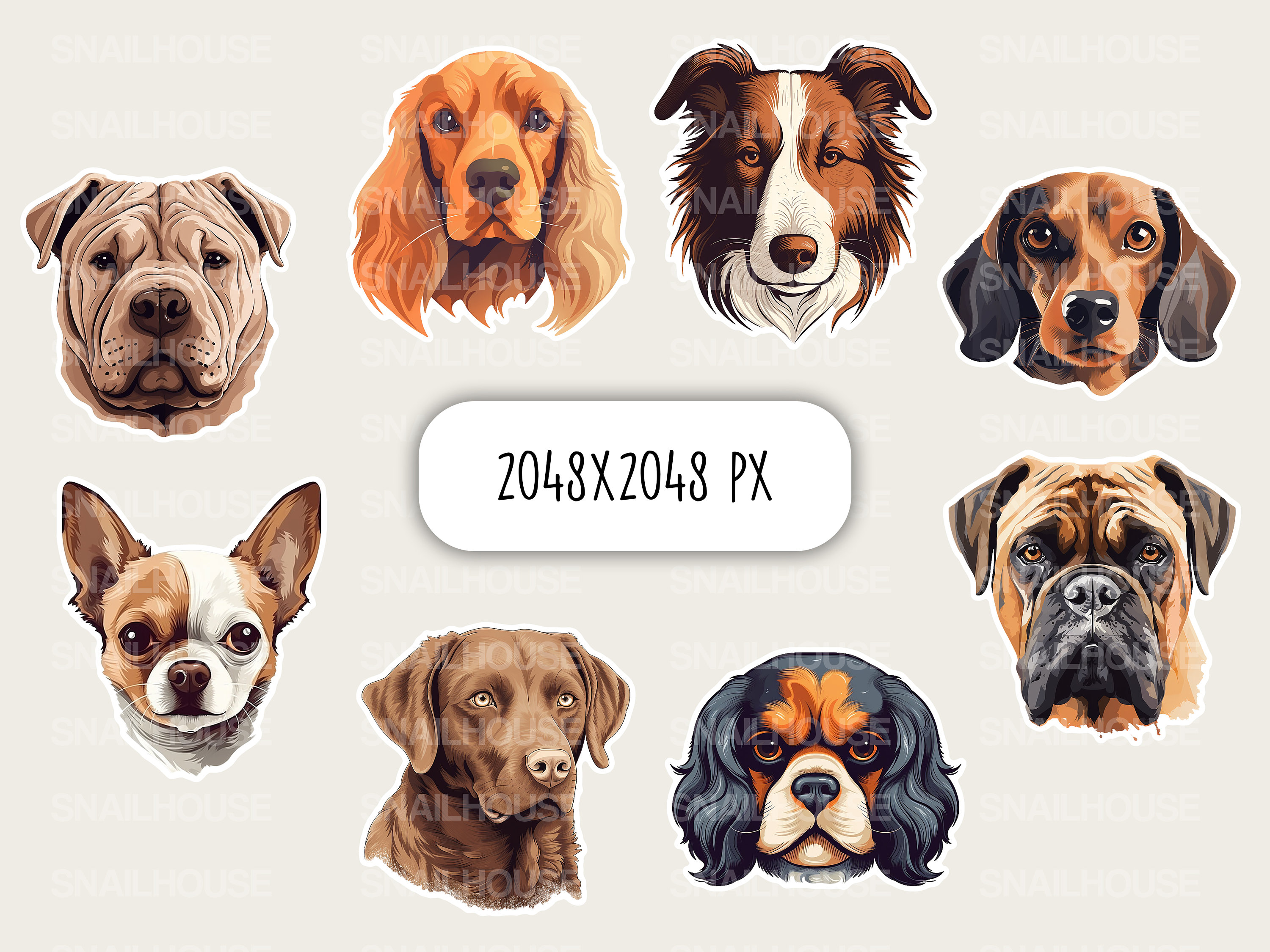 Dog Breeds Digital Stickers Dog Breeds Sticker Set Dog Breeds Printable ...