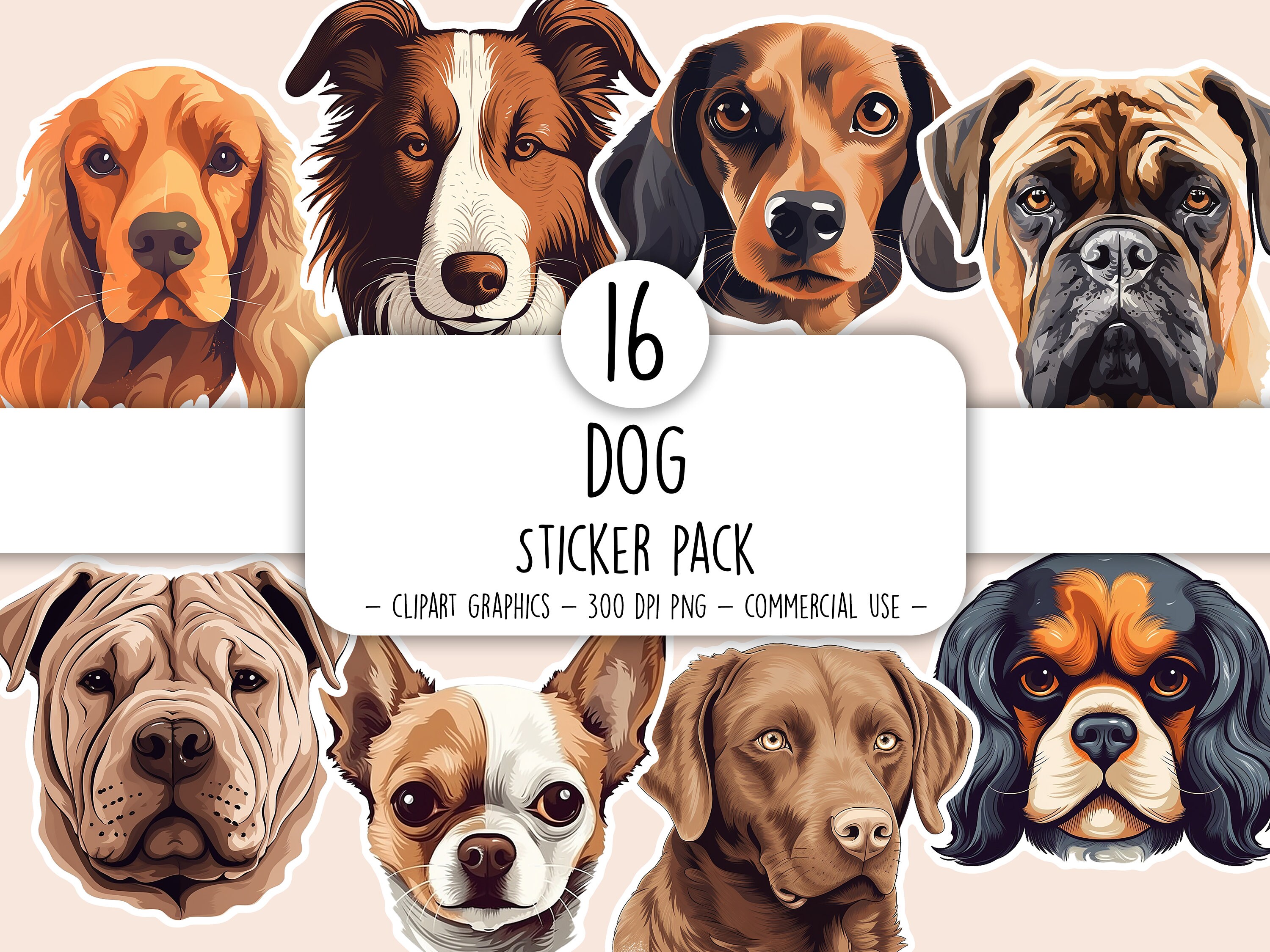 Dog Breeds Digital Stickers Dog Breeds Sticker Set Dog Breeds Printable ...