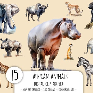 African Animal Clipart FREE Commercial Use Watercolor Animal Clipart ...