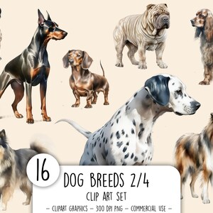 Dog Breeds Digital Clip Art Dog Breeds Clipart Set Dog Breeds Printable ...