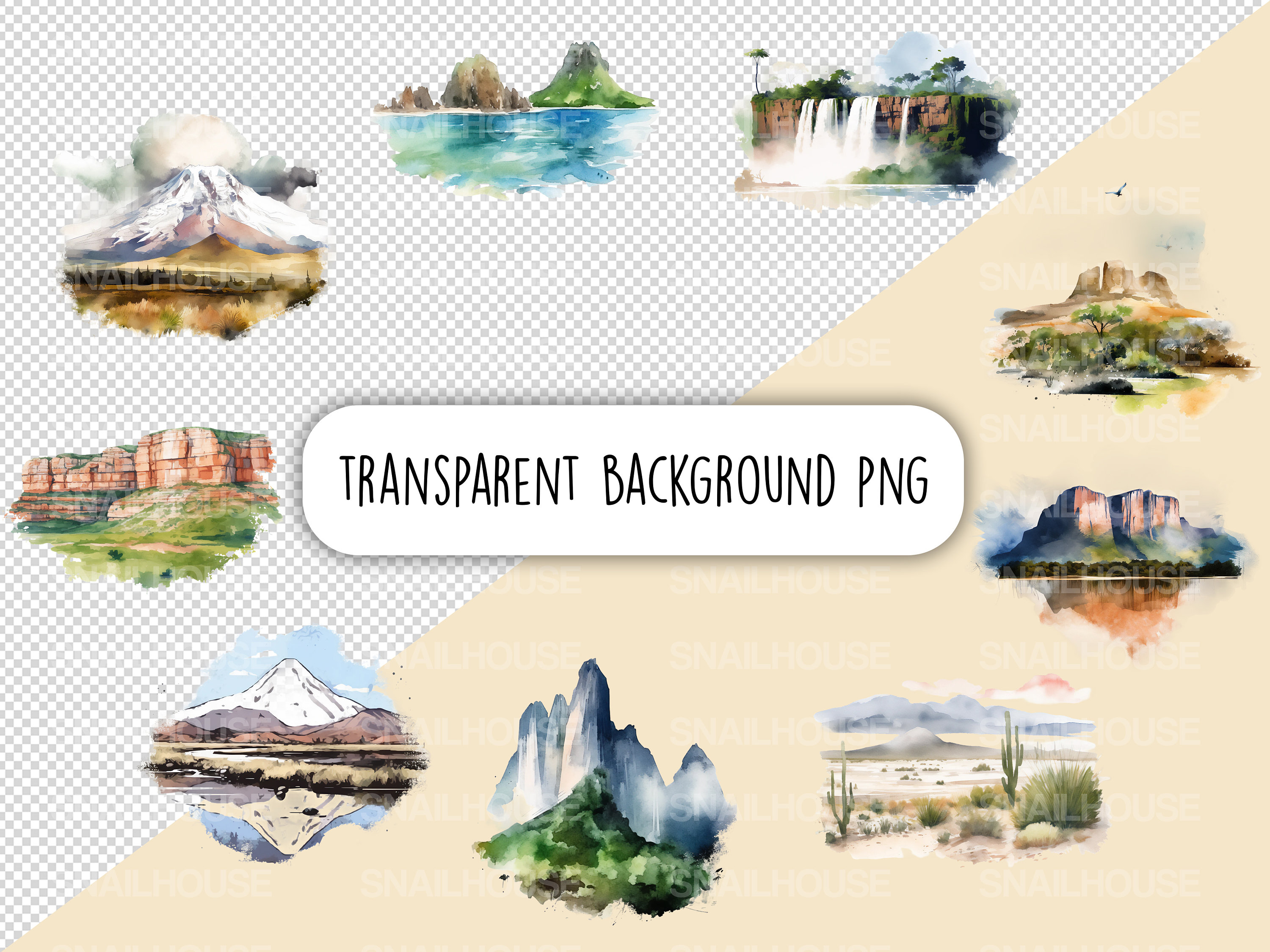 Watercolor National Parks Clipart Bundle FREE Commercial Use Digital ...